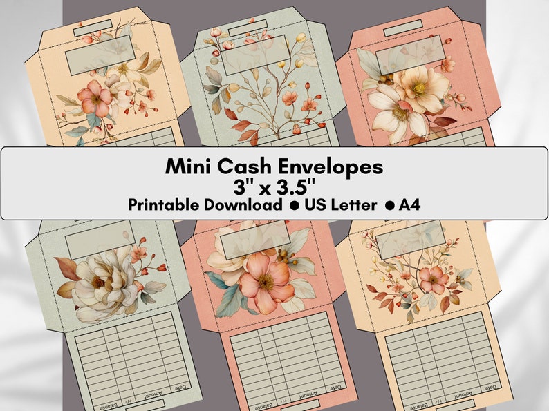 Flower Mini Cash Envelope Printable, Cash Envelope System, Budget ...