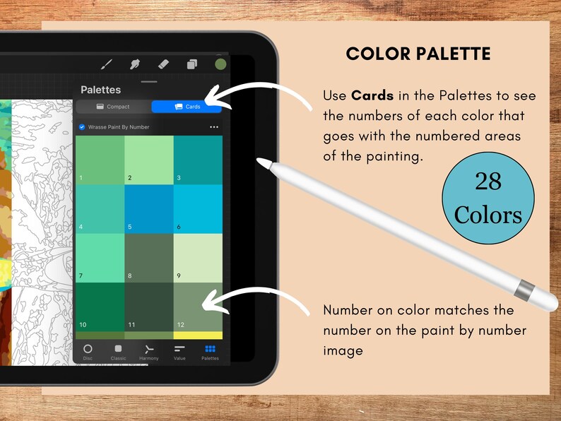 Procreate Paint by Number Wrasse | Procreate File With Color Swatches, PNG & PDF Guide for Easy ...