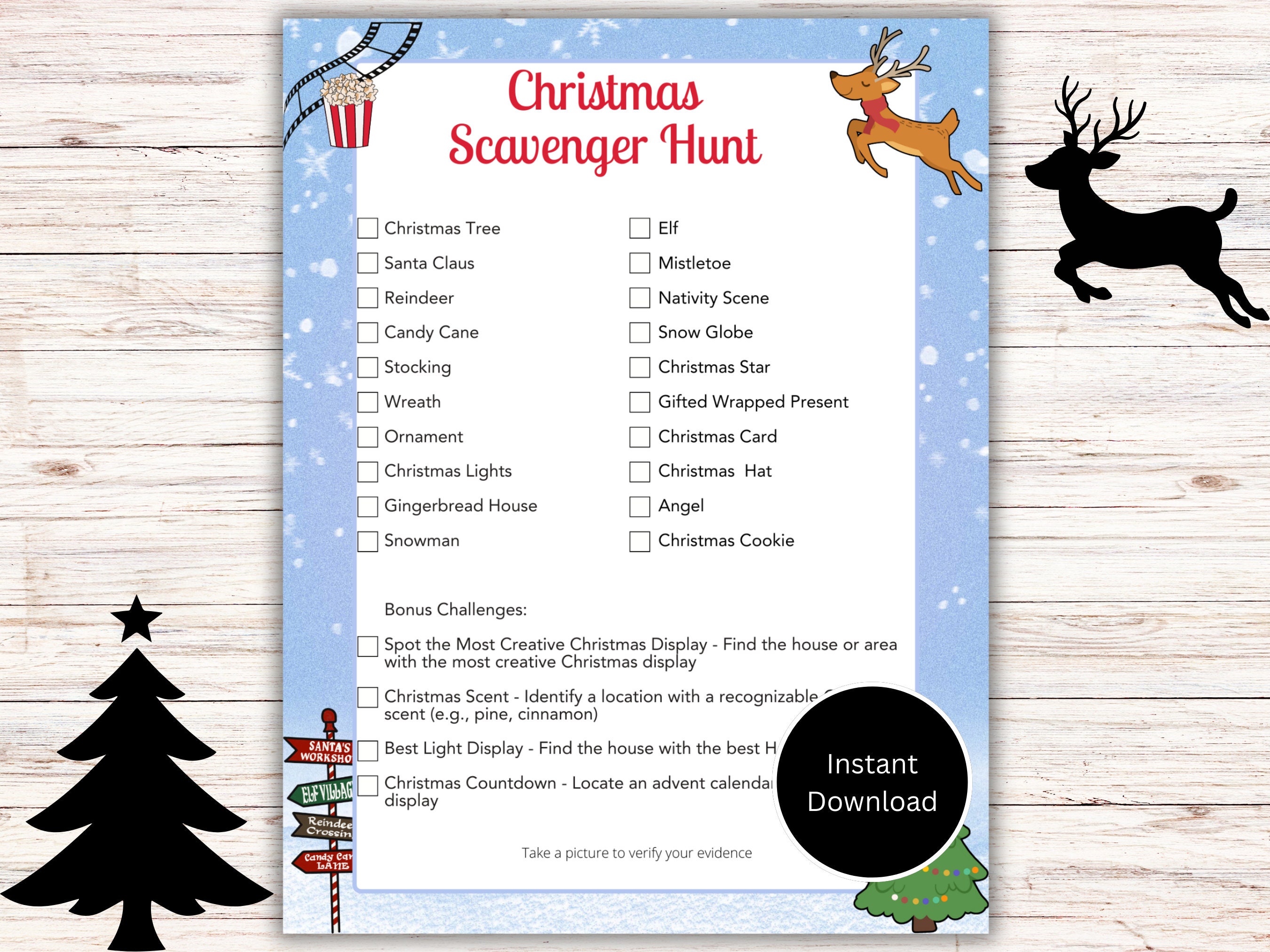 Christmas Scavenger Hunt Printable | Fun Family Activity | Checklist ...