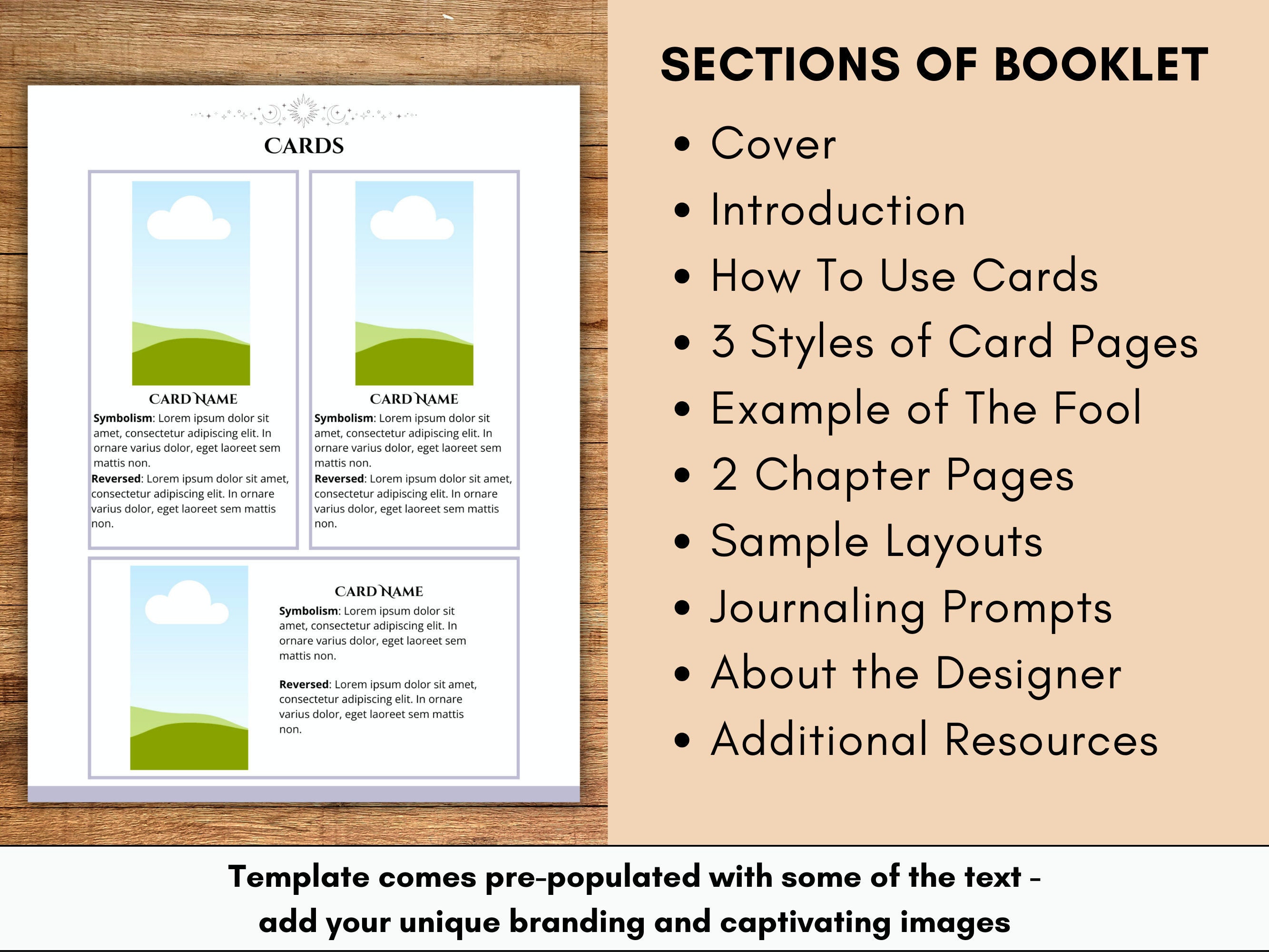 Customizable Oracle Card Guidebook Template: 18-page Blank PLR Ebook ...