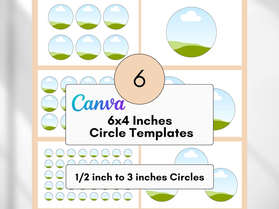 Canva Drag and Drop Circle Template, 6x4 Inches Sheet, Editable Blank ...