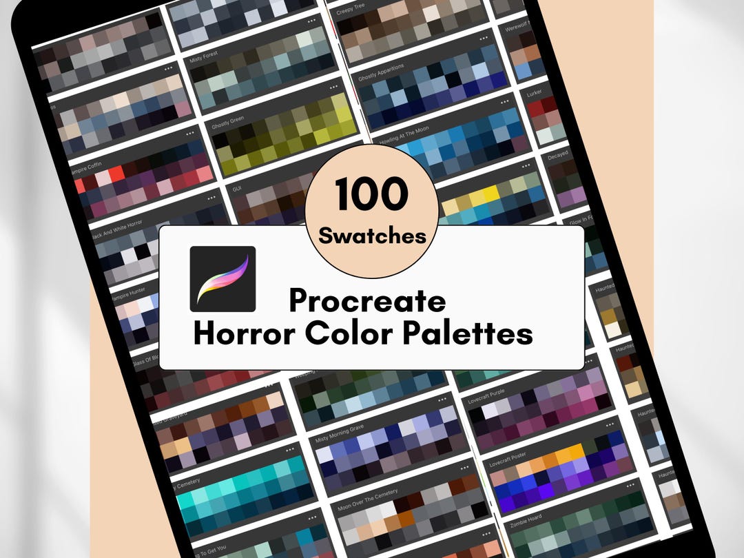 Procreate Horror Color Palettes, 100 Swatches, Instant Download, iPad ...