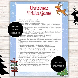 Christmas Trivia Game Printable: Fun Party Activity, Family Friendly ...