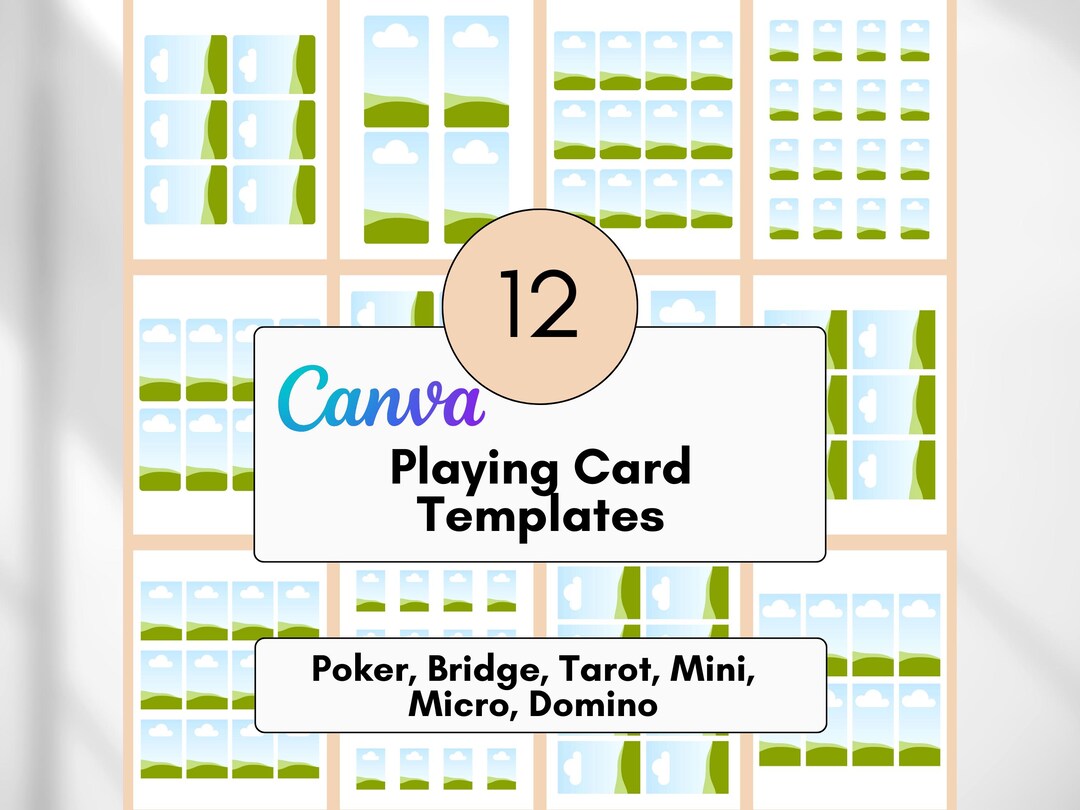Canva Playing Card Templates, Editable Blank Poker Bridge Tarot Mini ...