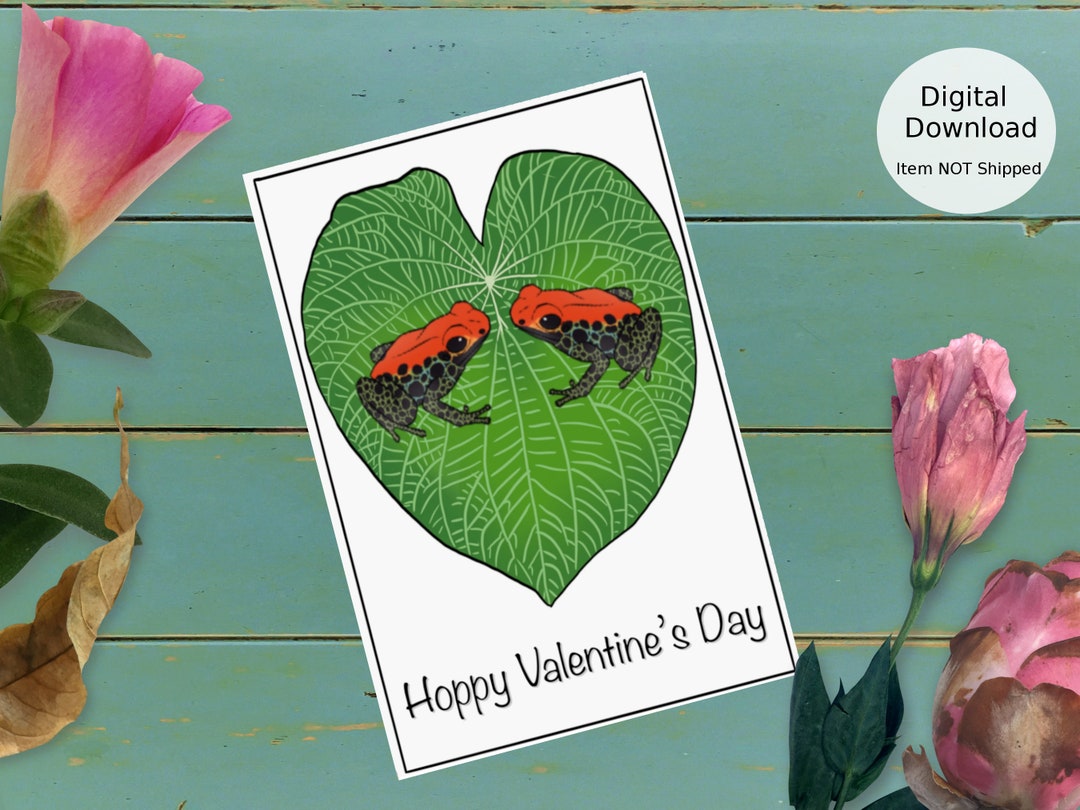 Printable Frog Valentine's Day Card, Download and Print, 5x7, 4x6 ...