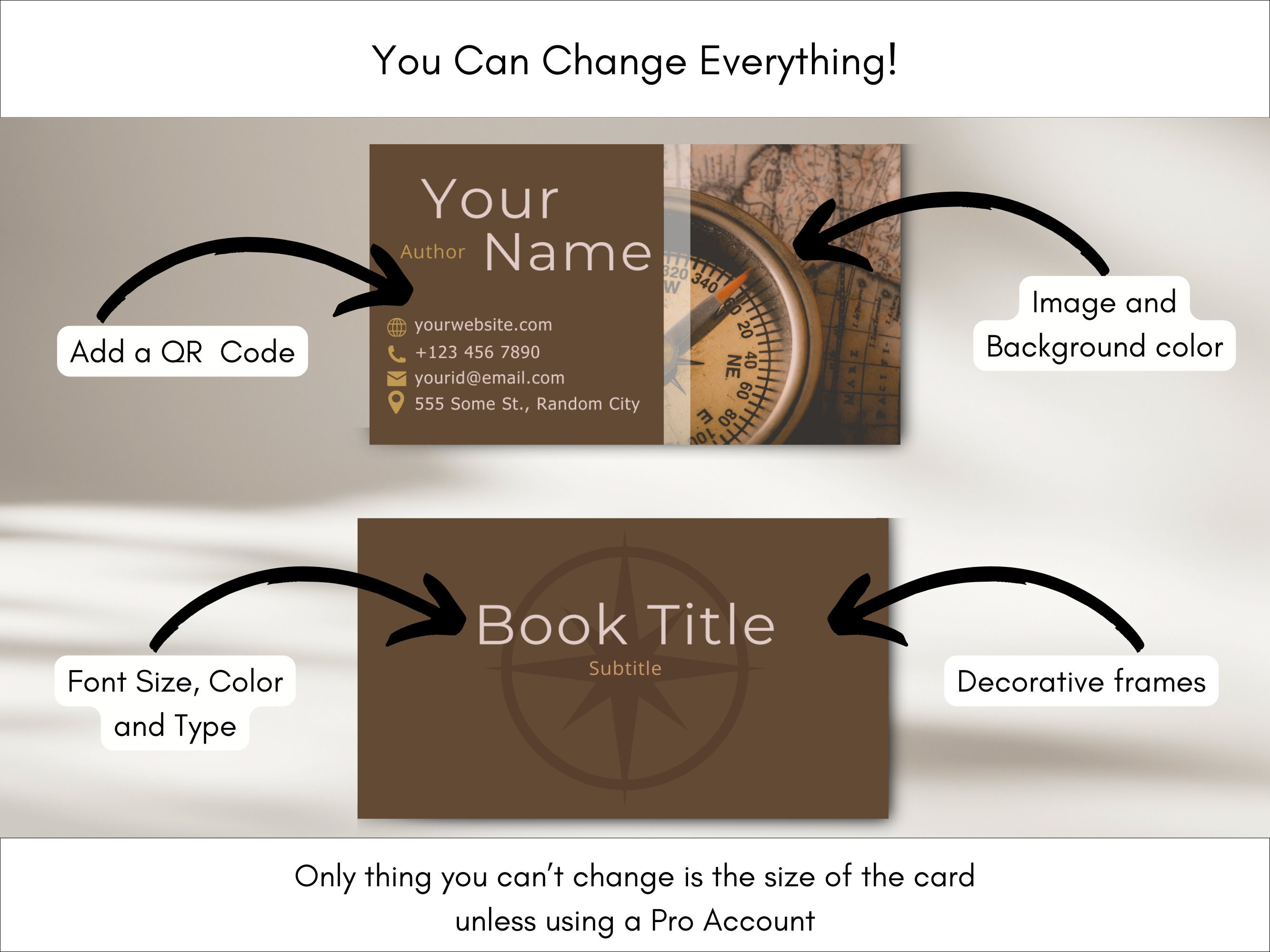 Adventure Business Card Canva Template, 3.5x2 Inches, 100% Editable ...