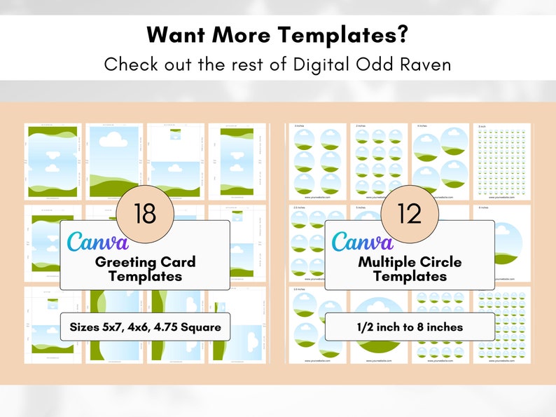 Canva Drag and Drop Multiple Card Templates, Editable Blank Templates ...