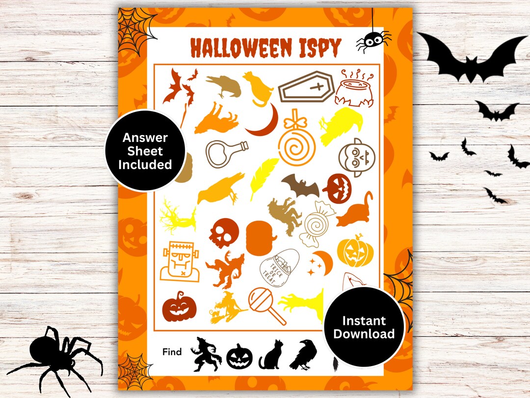 Halloween I Spy Printable Game | Fun Kids Activity | Halloween Themed ...