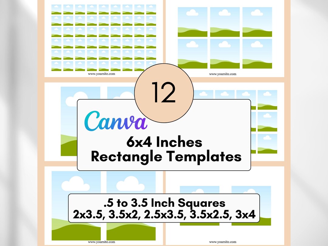 Canva Sticker Template: 6x4 Rectangle & Square Layouts (digital ...