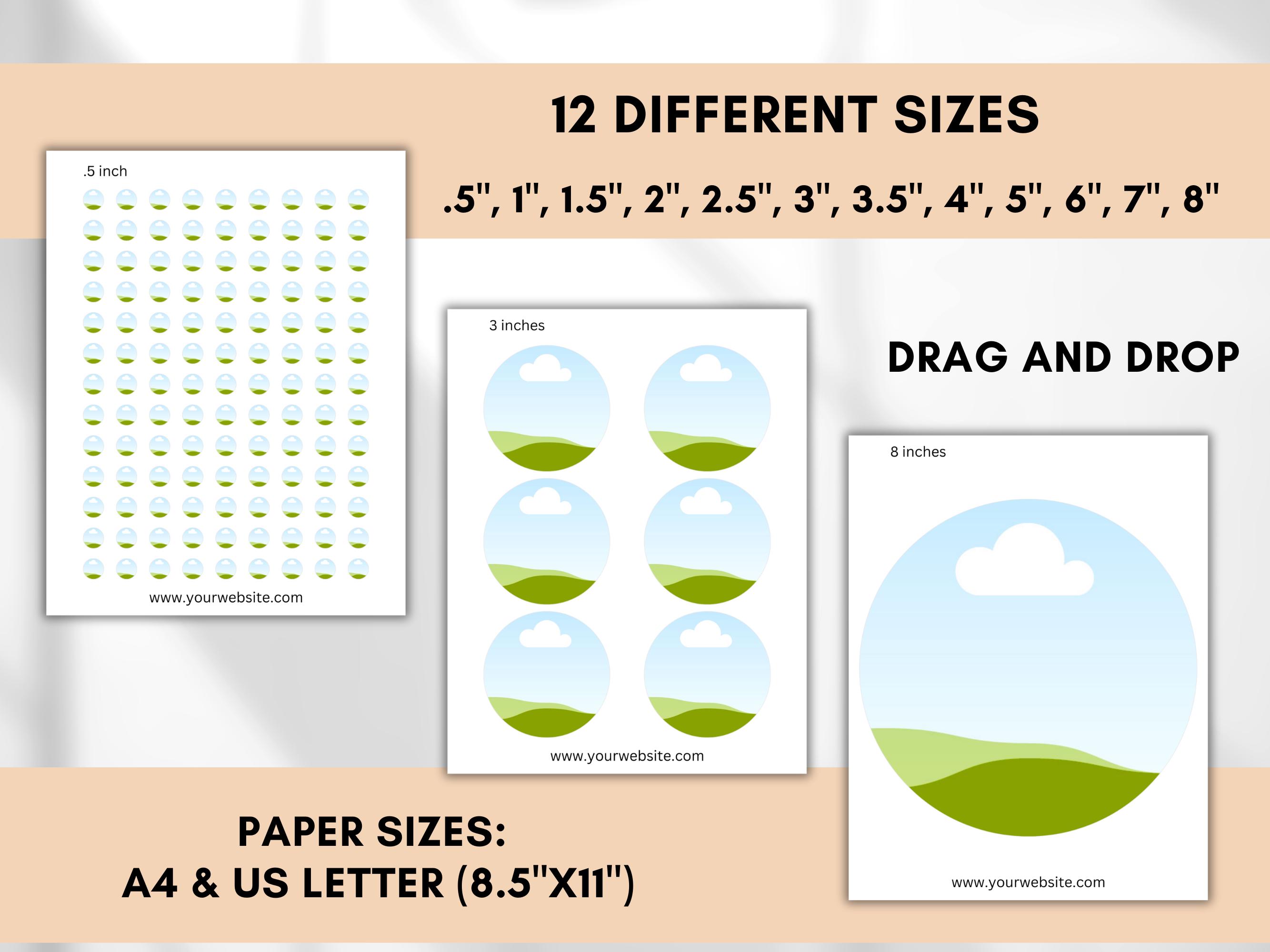 Canva Drag and Drop Circle Templates, Editable Blank Templates, Round ...