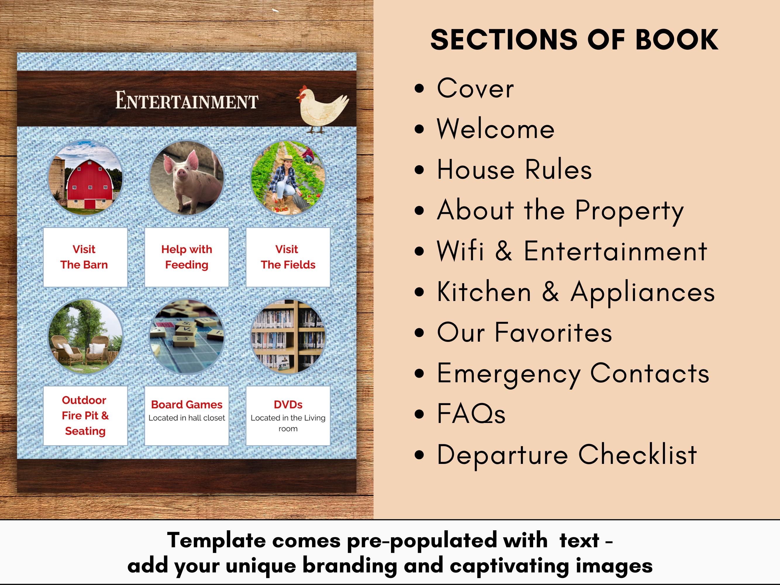 Airbnb Welcome Book Template Farm Vacation Rental Guide for Host Binder ...