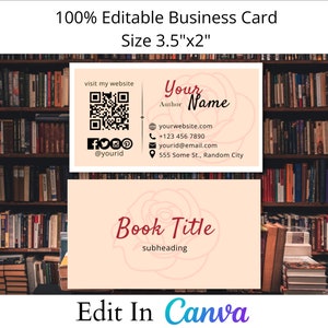 Professional Author Business Card Template Bundle 10 Cards Fully ...