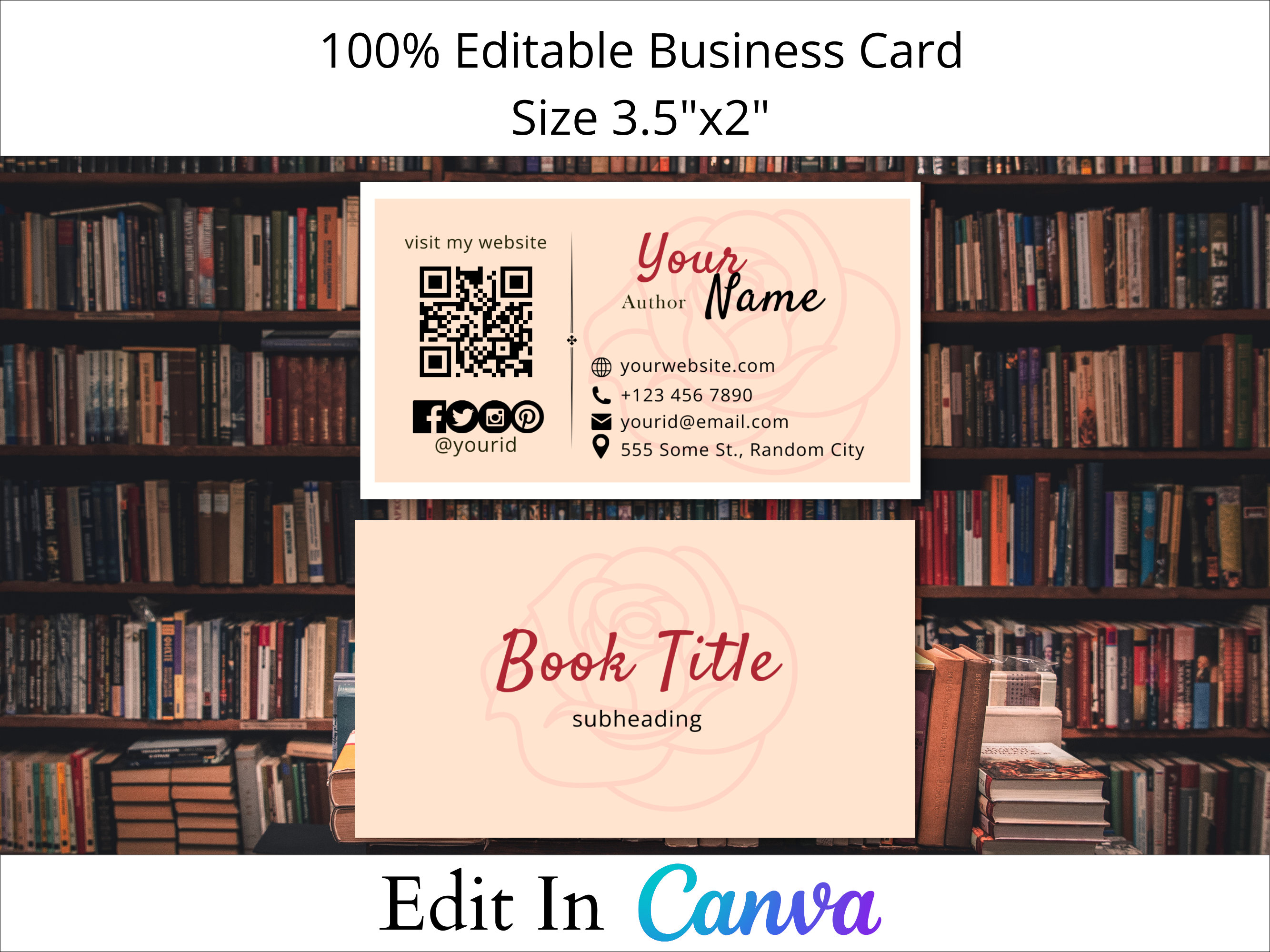 Professional Author Business Card Template Bundle 10 Cards Fully ...