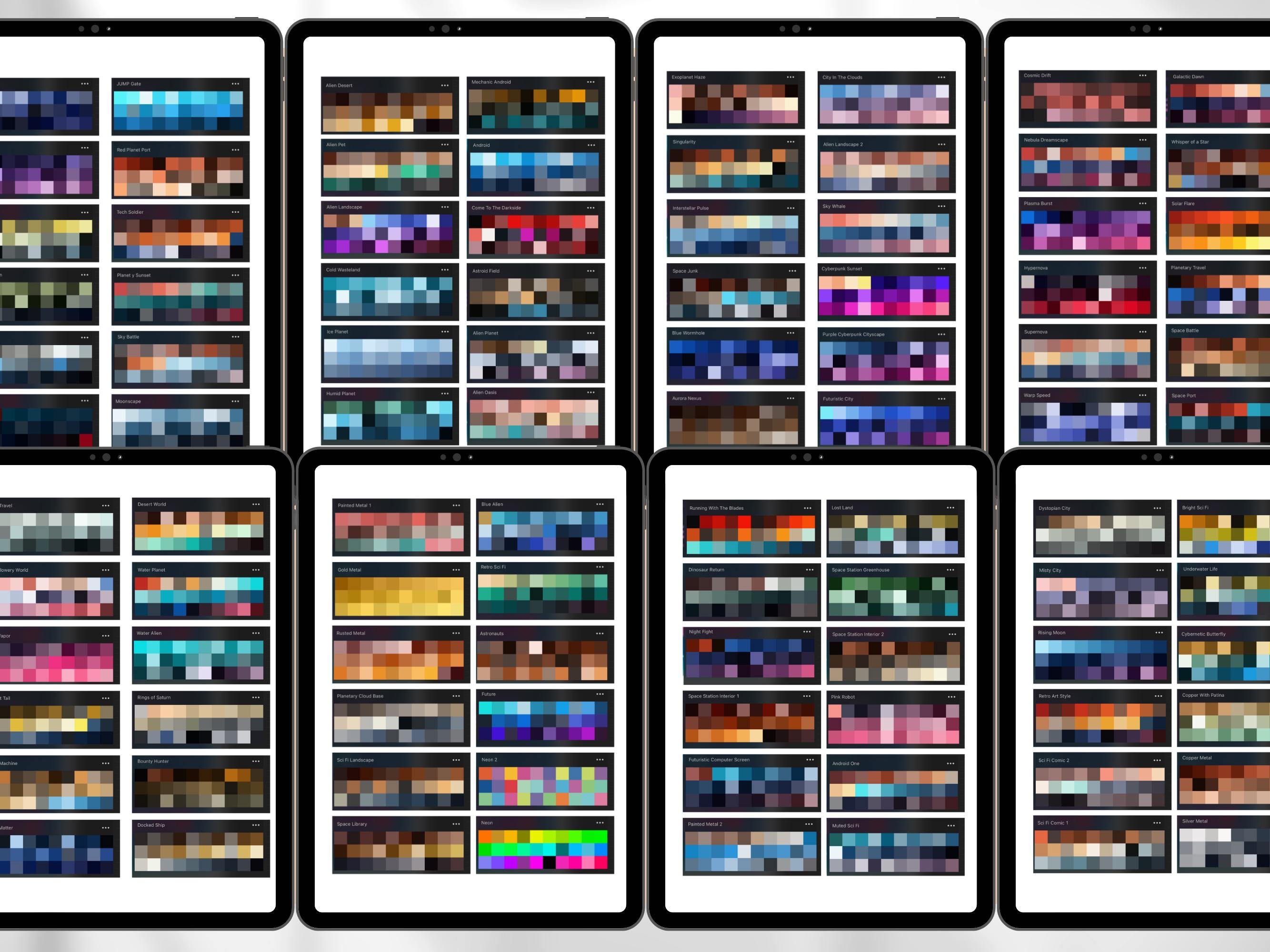 Sci-fi Color Palettes for Procreate: 102 Digital Swatches - Instant ...