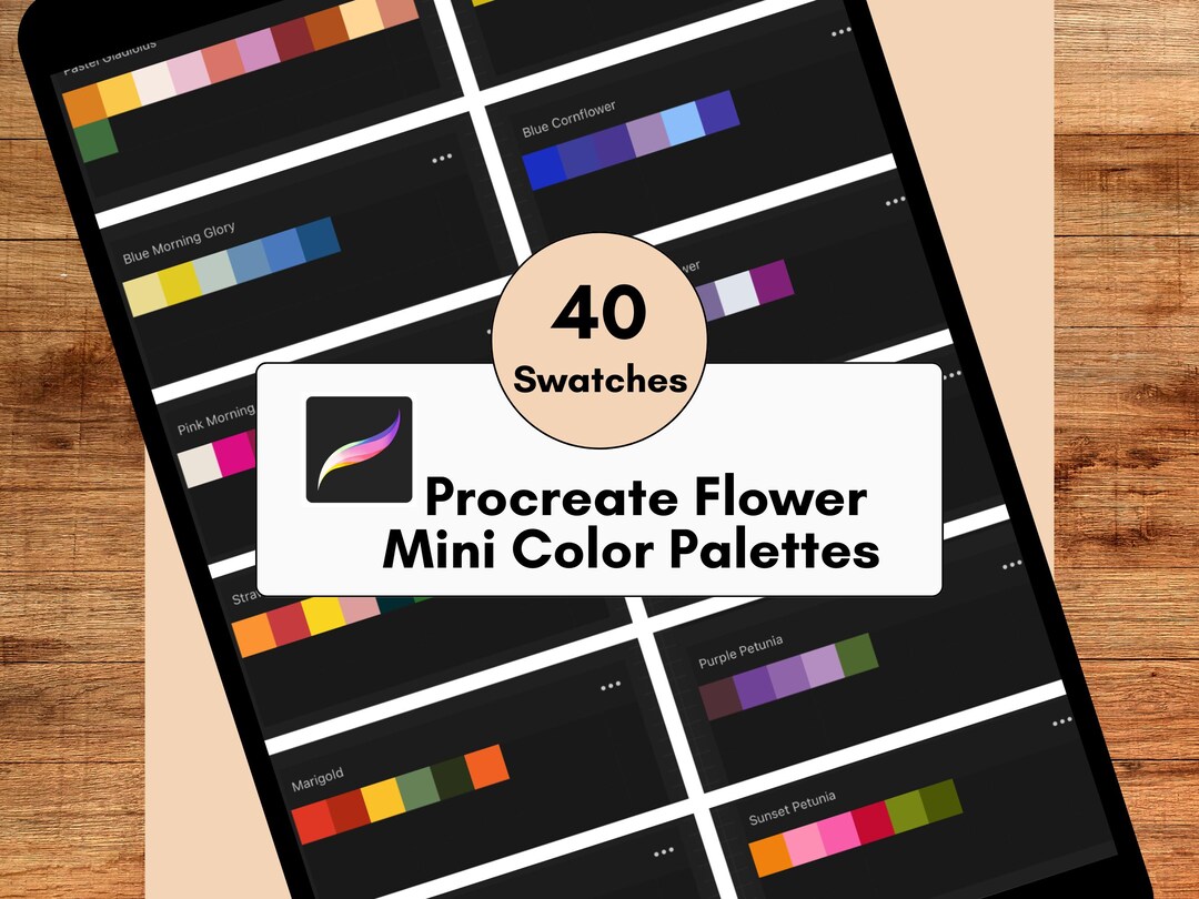 Procreate Flower Color Palettes, 40 Mini Swatches, Instant Download ...