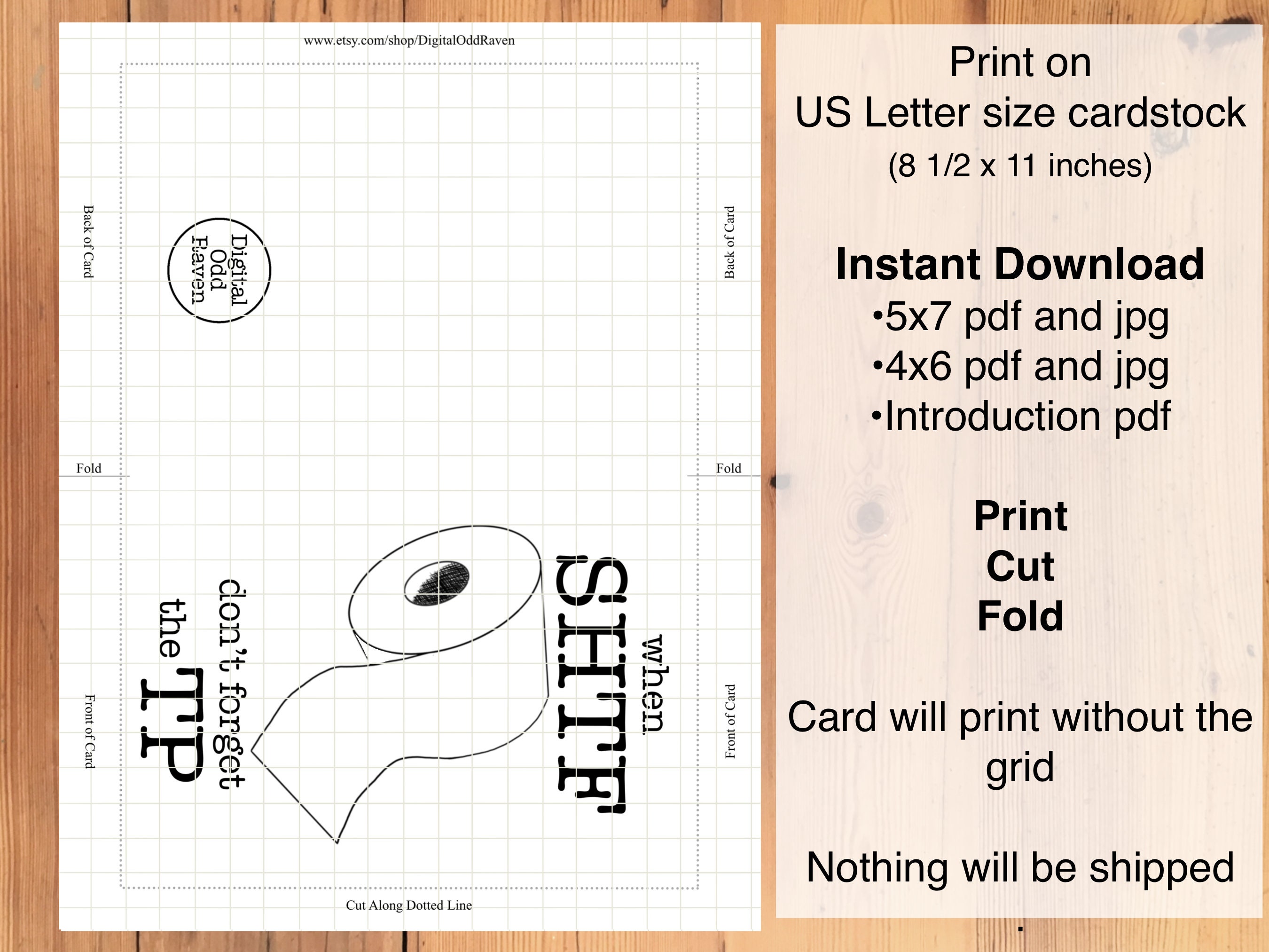 Printable SHTF Card Apocalypse Humor Prepper Card Toilet - Etsy