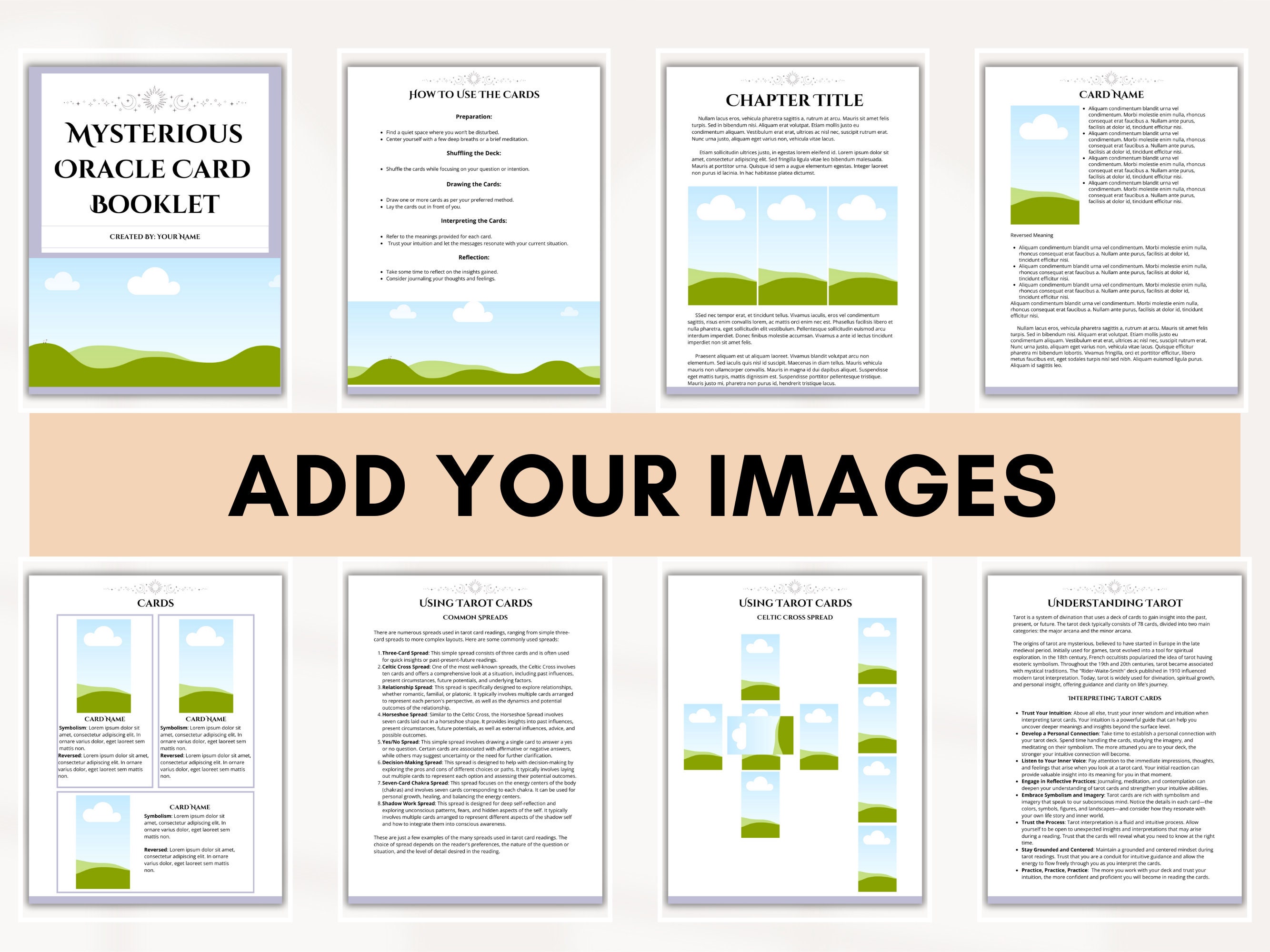 Customizable Oracle Card Guidebook Template: 18-page Blank PLR Ebook ...