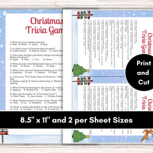 Christmas Trivia Game Printable: Fun Party Activity, Family Friendly ...
