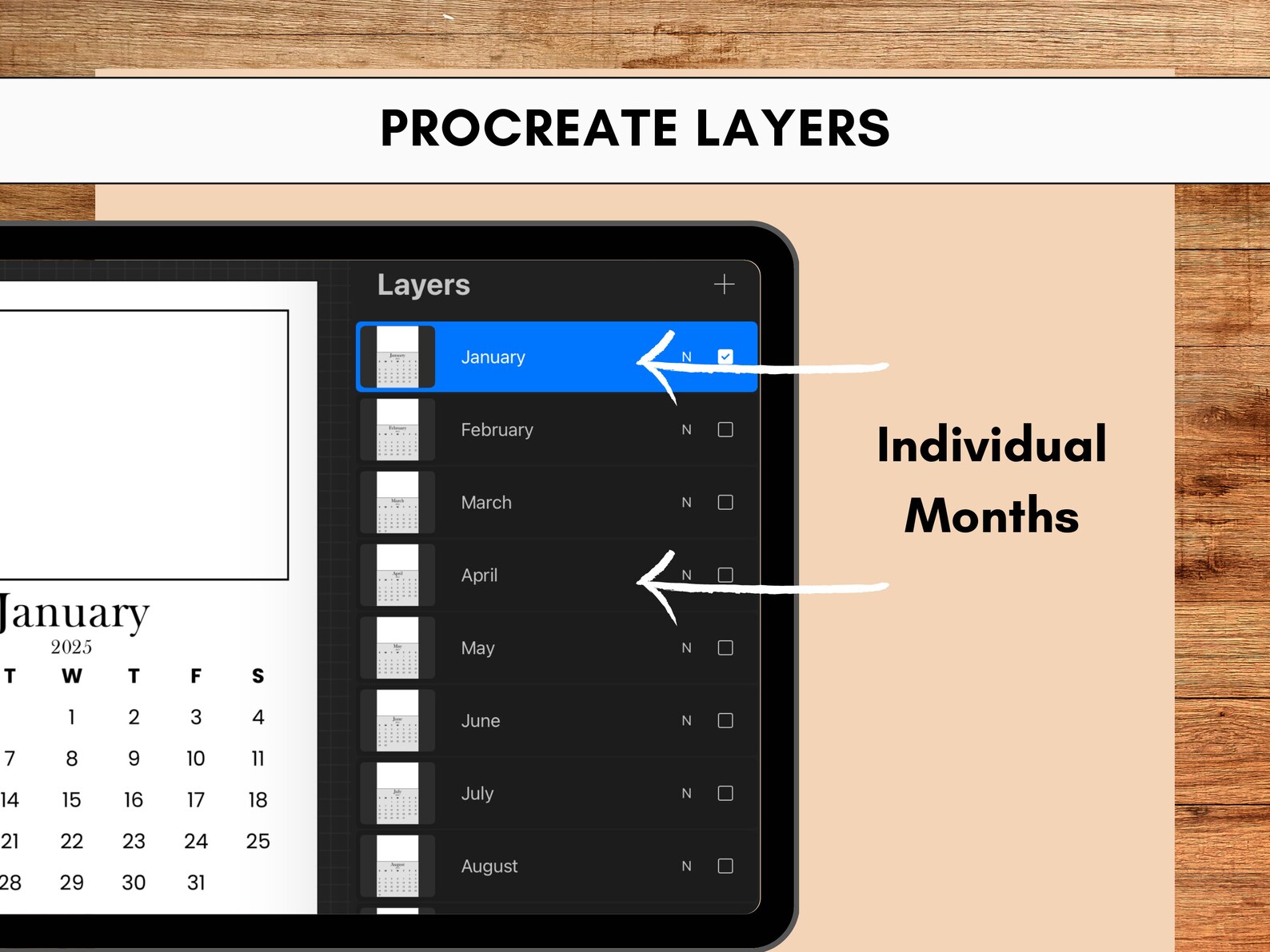 2025 Calendar Procreate Bundle, Templates in US Letter and A4 Sizes, 8 ...