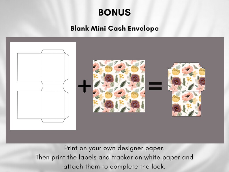 Flower Mini Cash Envelope Printable, Cash Envelope System, Budget ...
