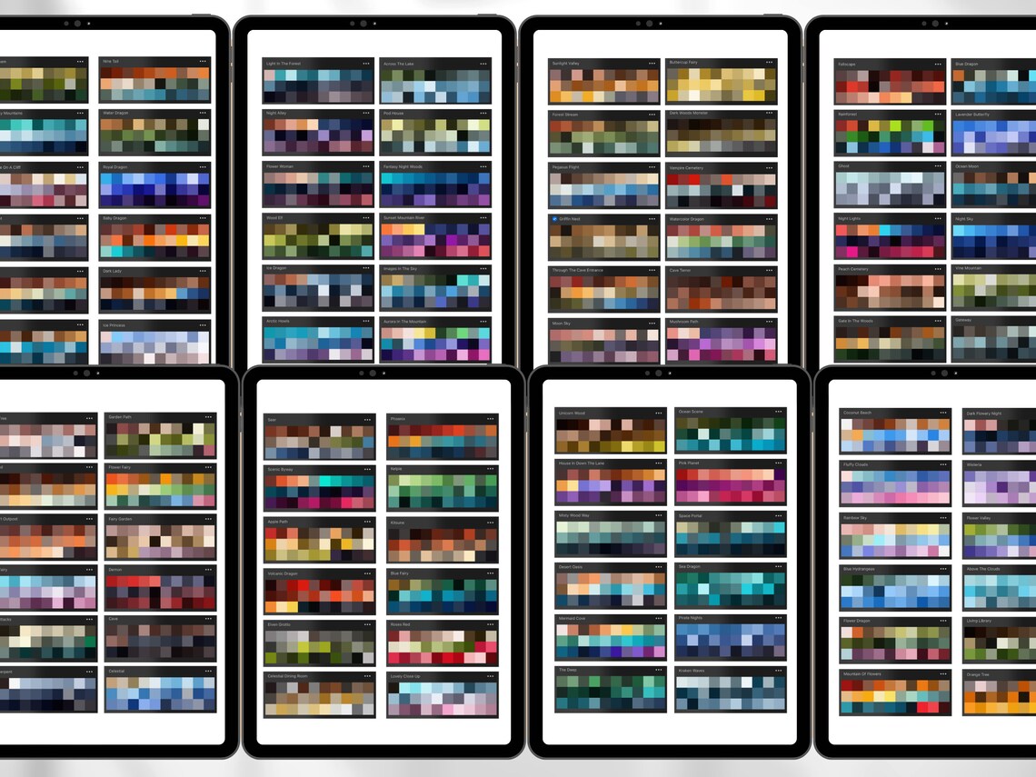 Procreate Fantasy Color Palettes, 100 Swatches, Instant Download, Ipad ...