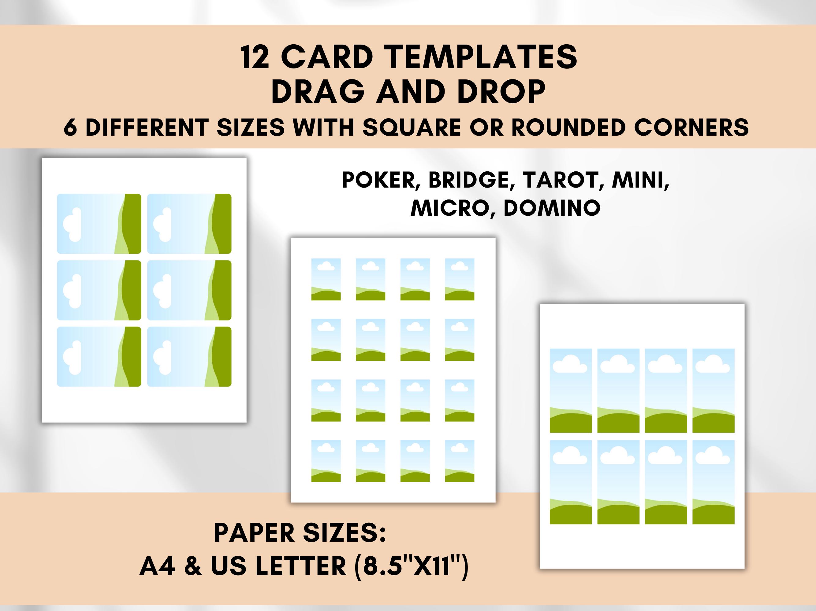 Canva Playing Card Templates, Editable Blank Poker Bridge Tarot Mini ...