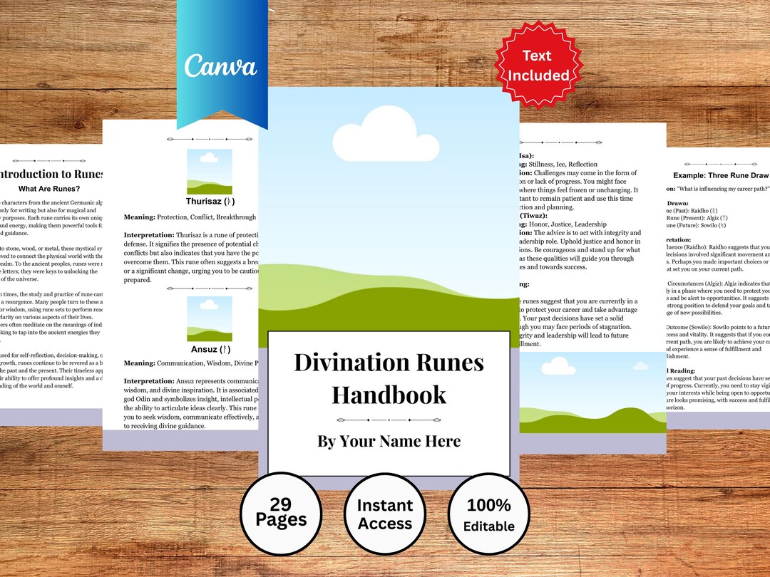 Customizable Rune Guide Booklet Template, Canva Drag and Drop, Editable ...