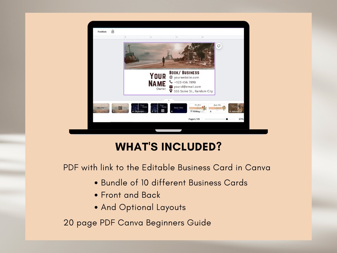 Professional Author Business Card Template Bundle 10 Cards Fully ...