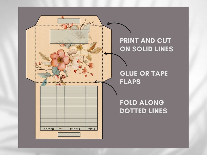 Flower Mini Cash Envelope Printable, Cash Envelope System, Budget ...