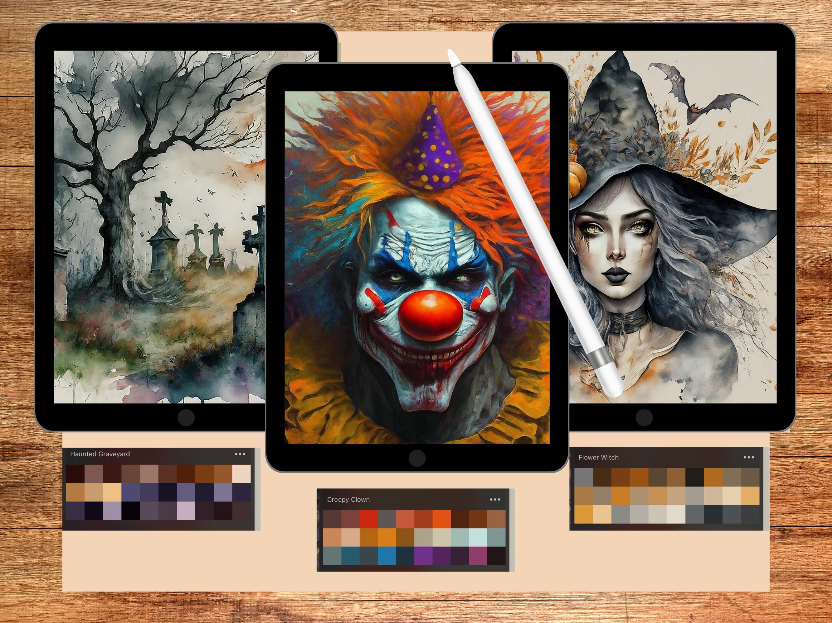 Procreate Horror Color Palettes, 100 Swatches, Instant Download, iPad ...