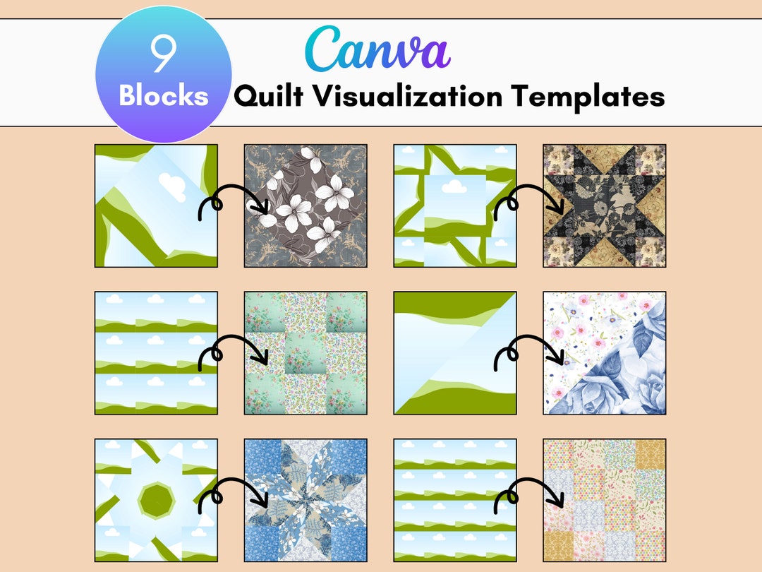 Canva Quilt Visualization Templates, Editable Blank Template, Classic ...
