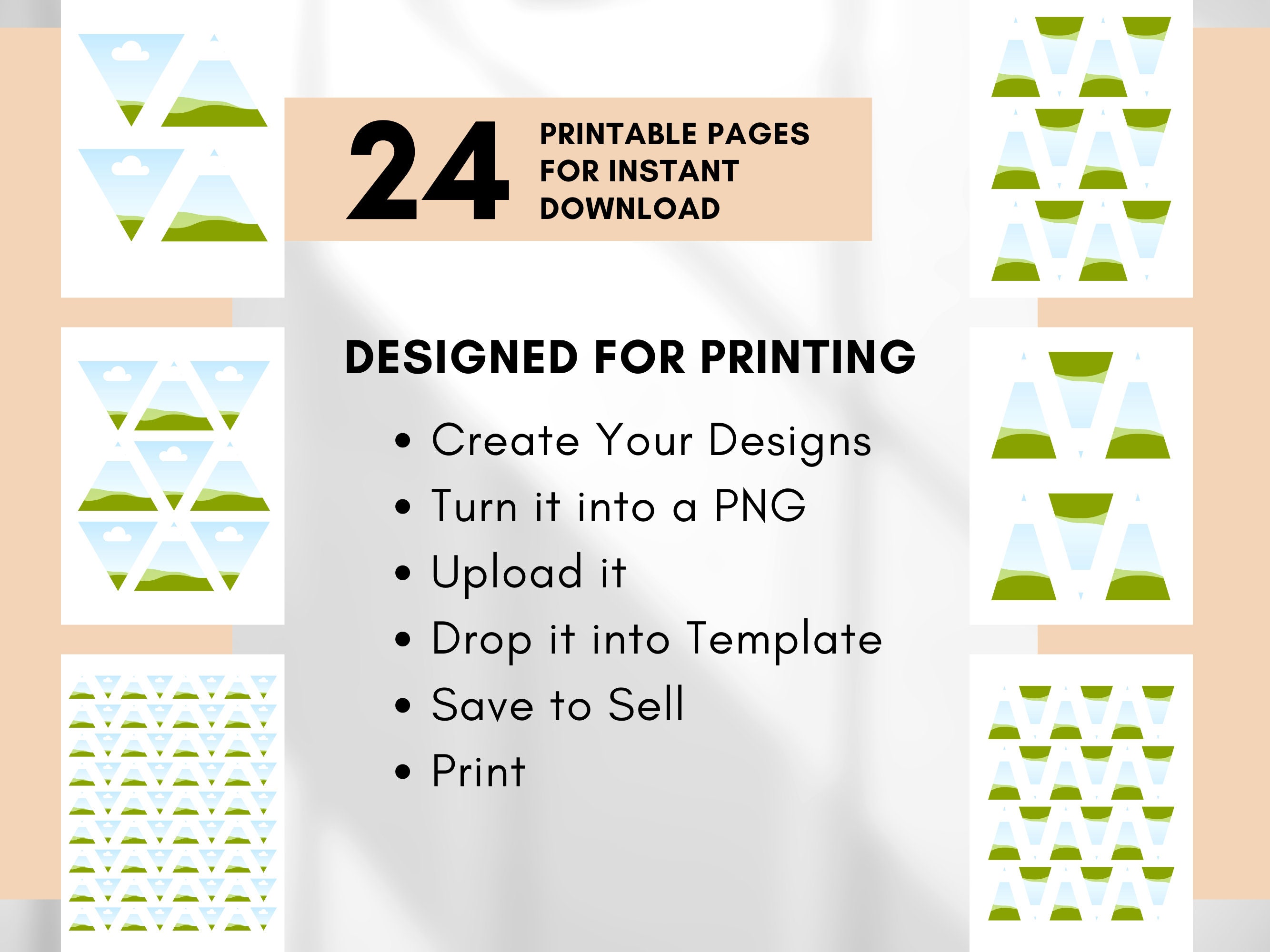 Canva Drag and Drop Triangle Templates, Editable Blank Templates ...