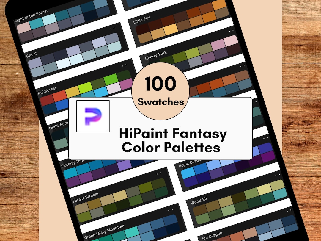 Hipaint Fantasy Color Palettes, 100 Swatches, Instant Download - Etsy