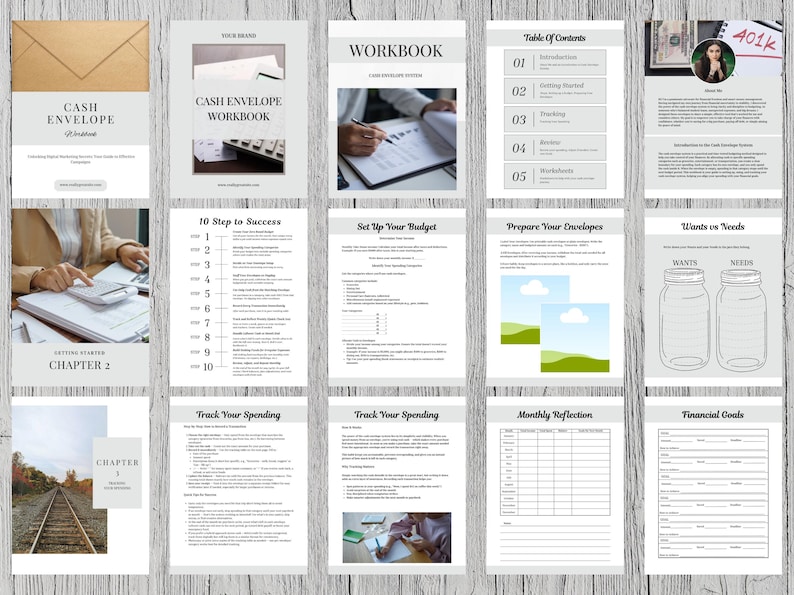 Editable Canva Cash Envelope Template Book | 25 Pages Budget Tracker ...