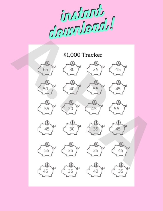 1000 Dollar Tracker | Etsy
