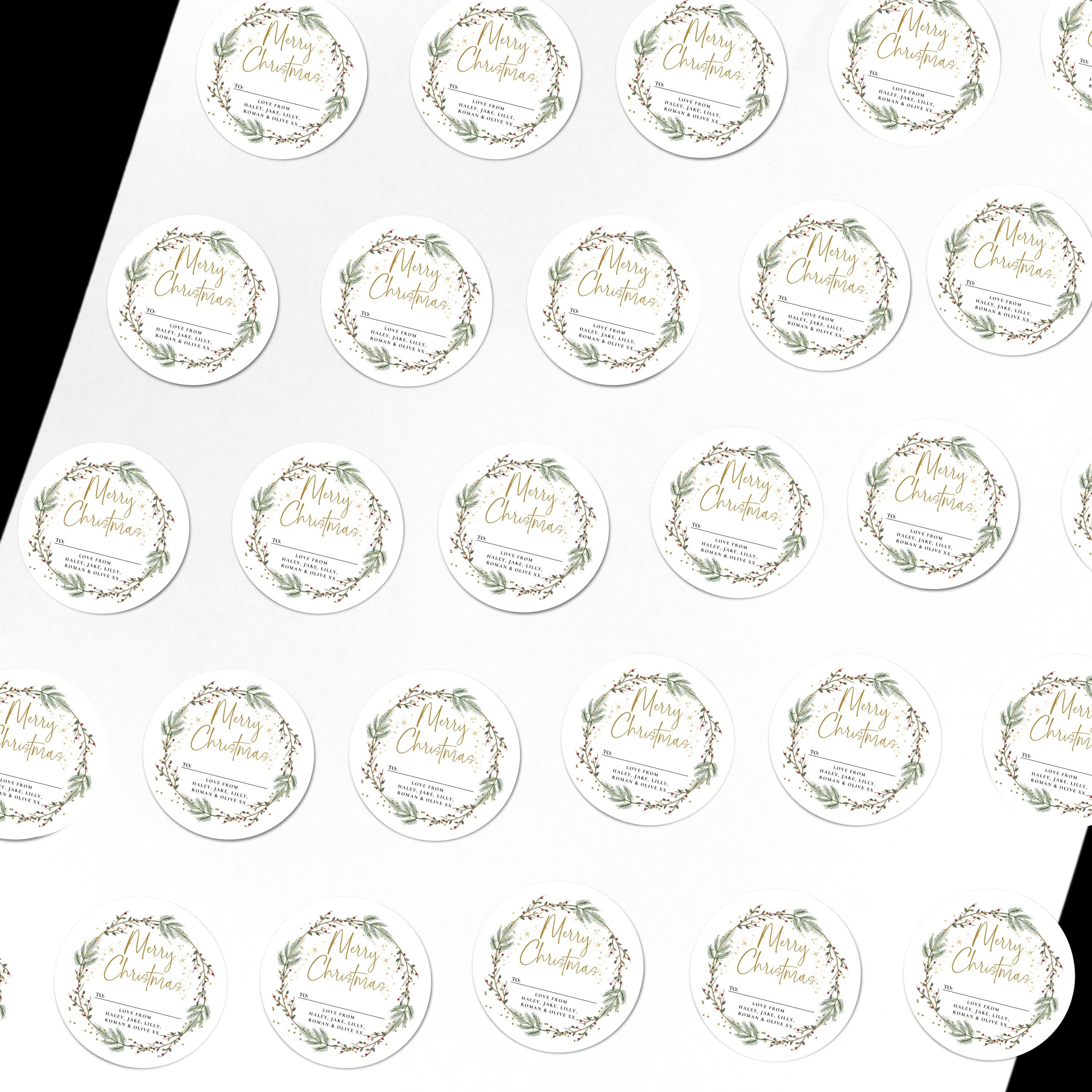 Personalised Christmas Present Stickers, Set of Christmas Stickers ...