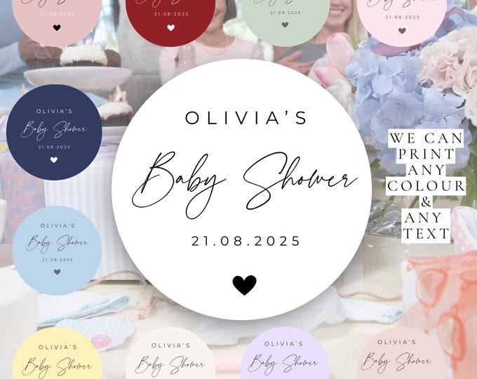 Handwritten Thanks for Celebrating Baby Shower Label | 2 Inch Round ...