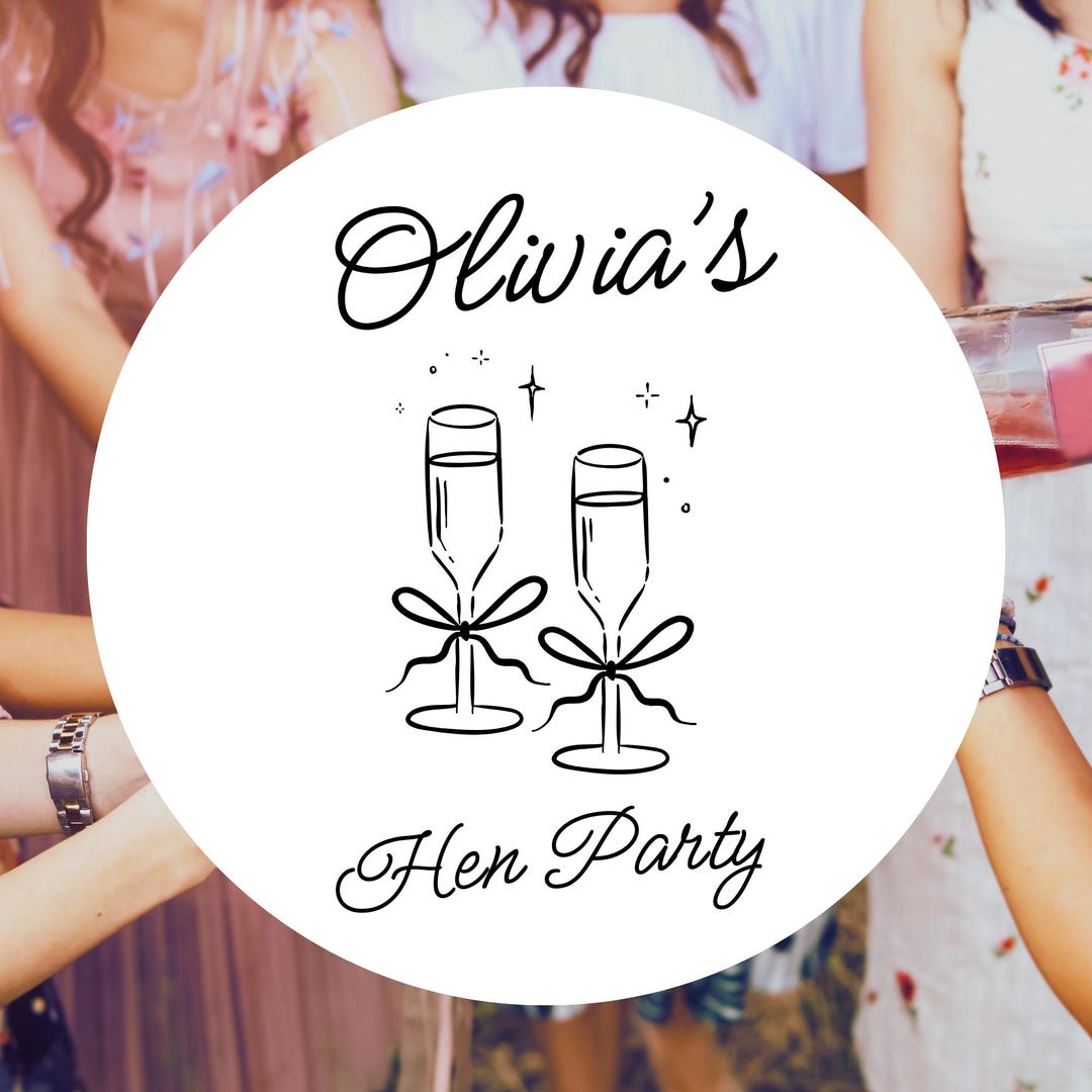 Personalised Hen Do Favour Labels, Custom Bridal Party Stickers UK ...