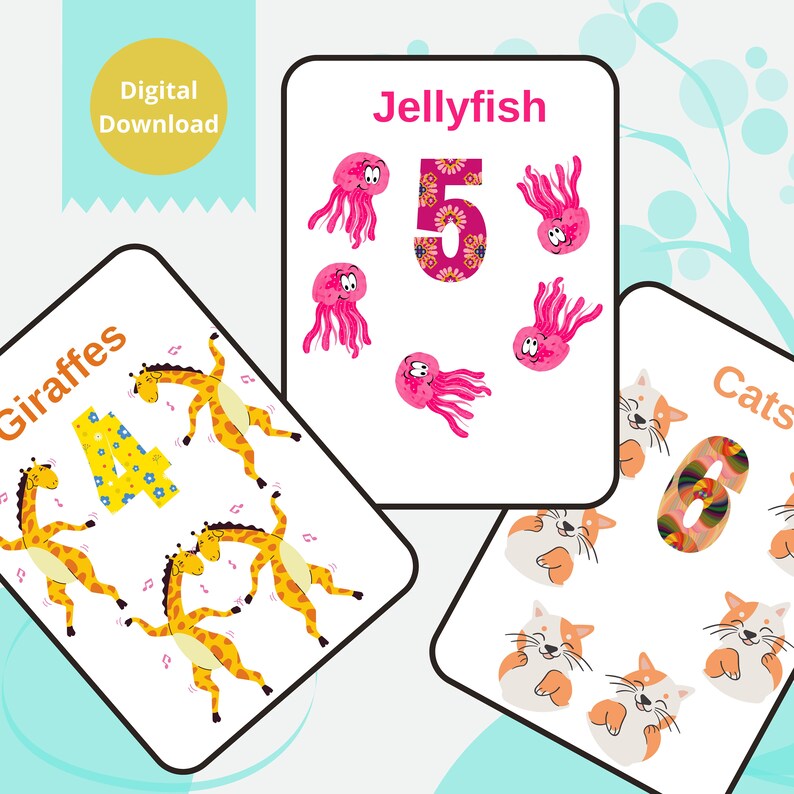 Number Flashcards, Digital Printable Download, Great as an Educational ...