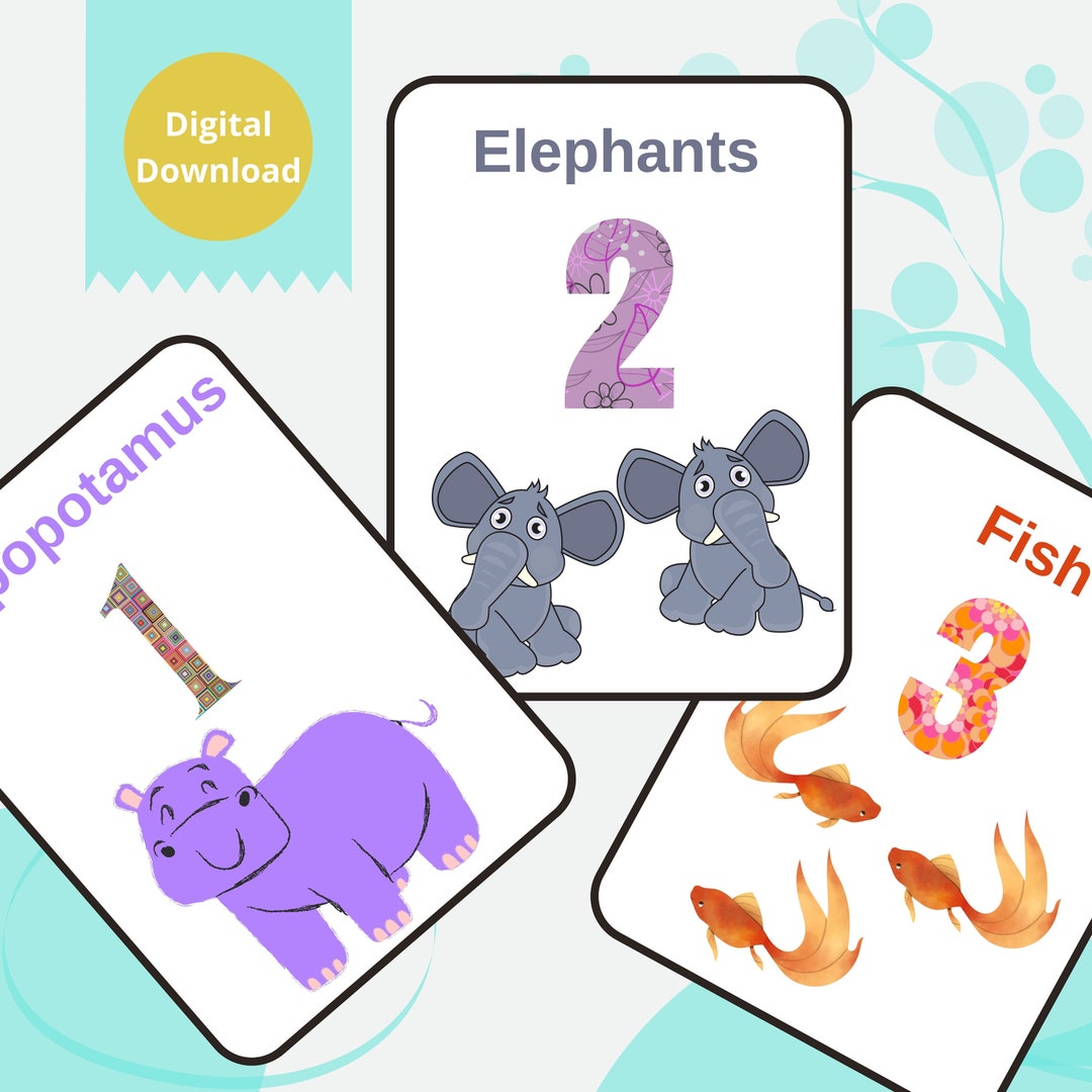 Number Flashcards, Digital Printable Download, Great as an Educational ...