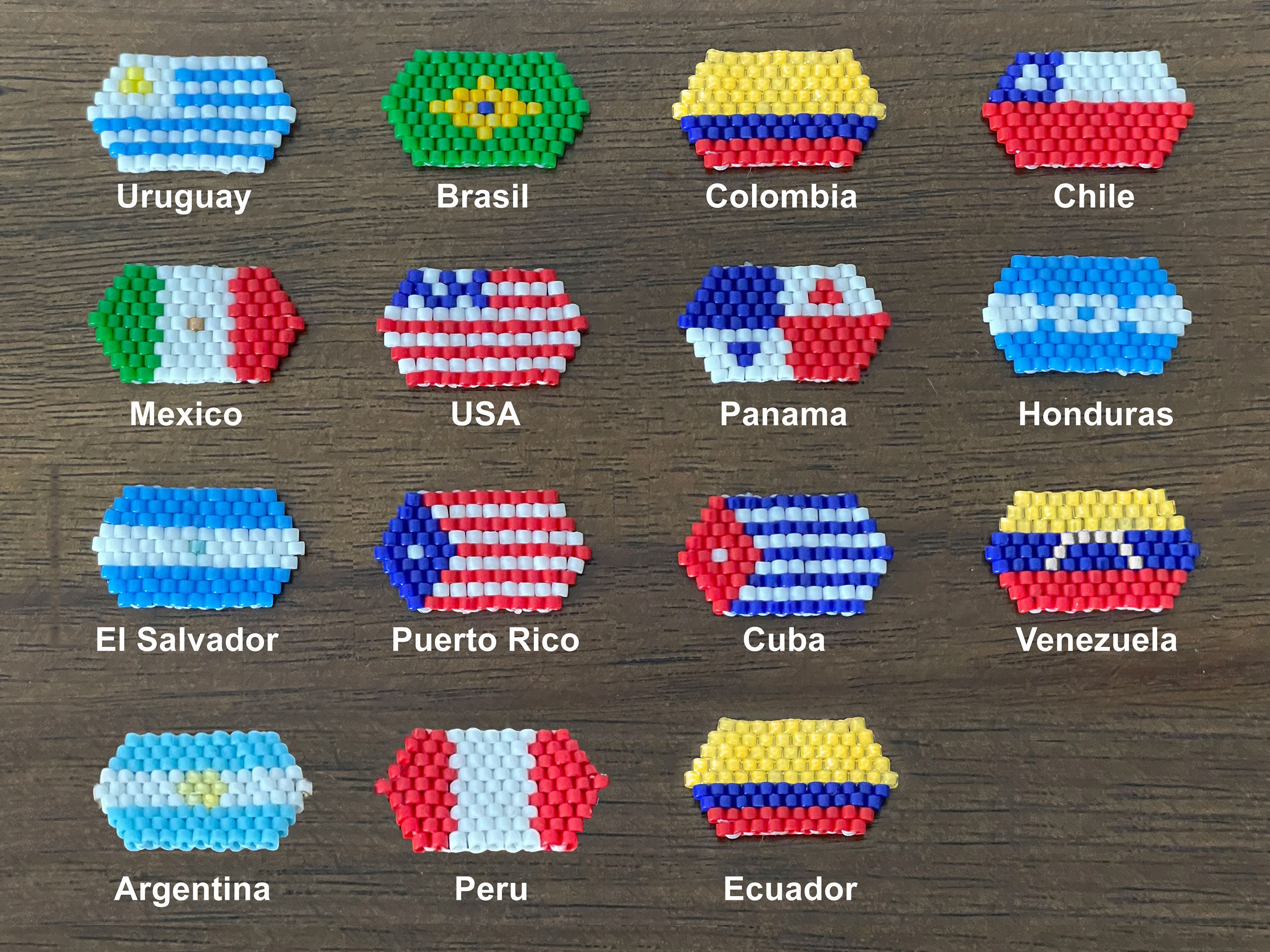 Miyuki Beads Flag Bracelet. Country's Flag Beads Bracelet. Flag Design ...