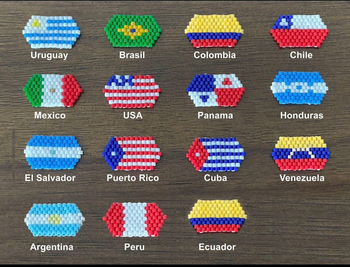Miyuki Beads Country Flags Bracelet. National Flag Beaded Bracelet ...