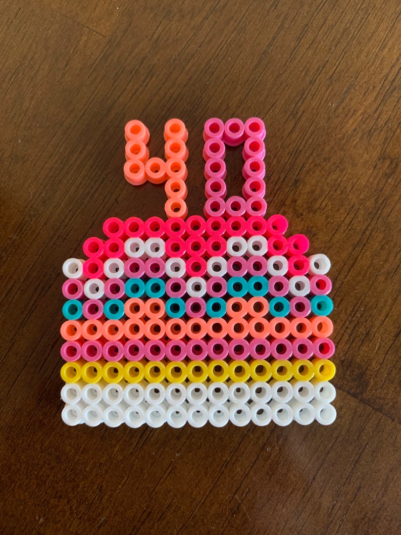 Happy Birthday to You Birthday Cake Decor Made From Perler Beads. - Etsy