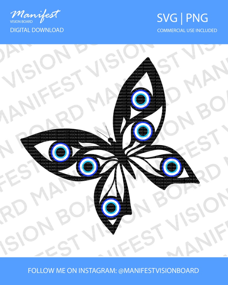 Evil Eye Butterfly SVG PNG Clip Art Illustration Cut File - Etsy Canada