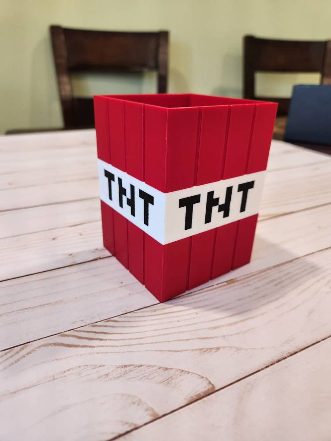 TNT Box - Minecraft Inspired Pencil Holder or Utensil Holder - Etsy
