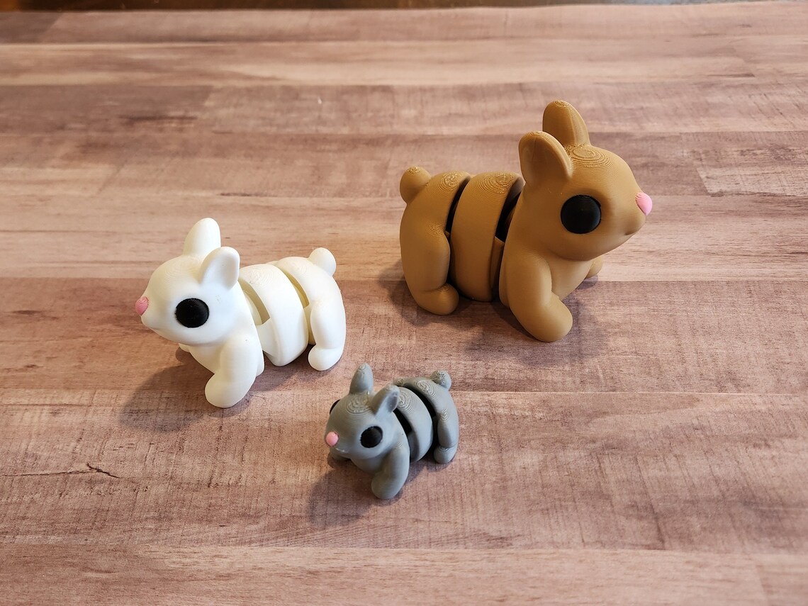 Articulated Bunny Fidget – 3D Printed Flexi Rabbit - Etsy