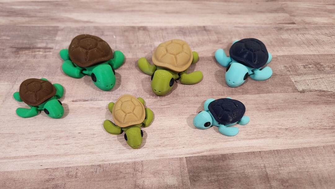 Baby Turtle Articulated Flexi Sea Turtle Fidget Toy - Etsy