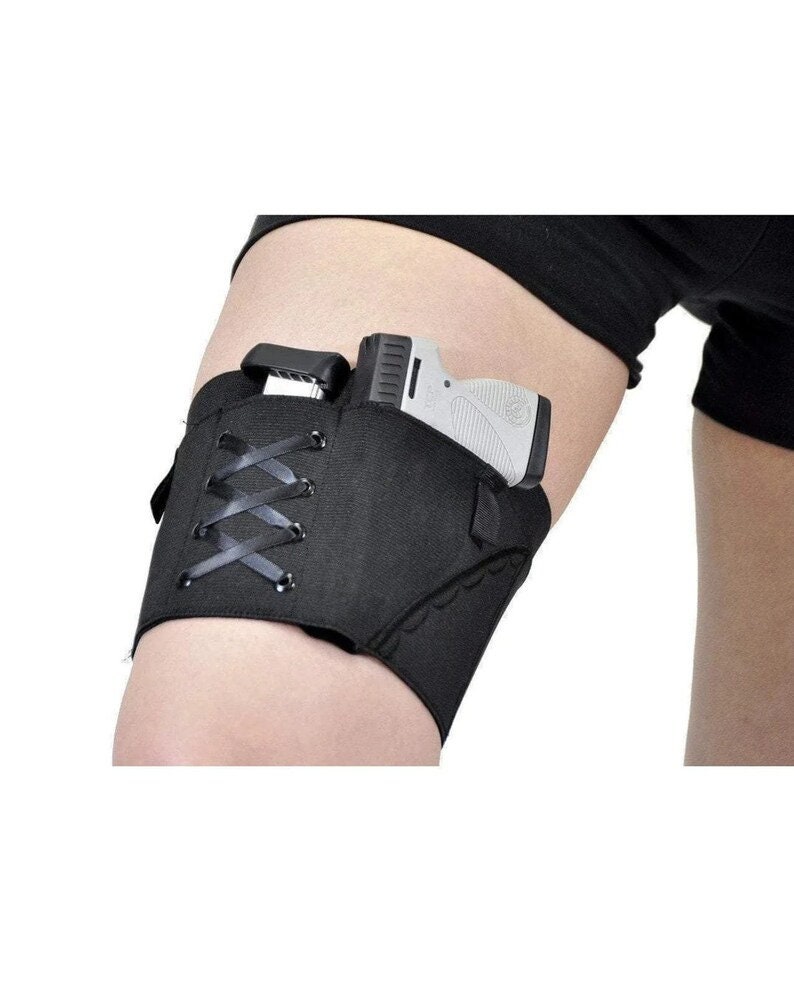 Women's Black Thigh Garter Compact Gun Pistol Concealment Garter ...