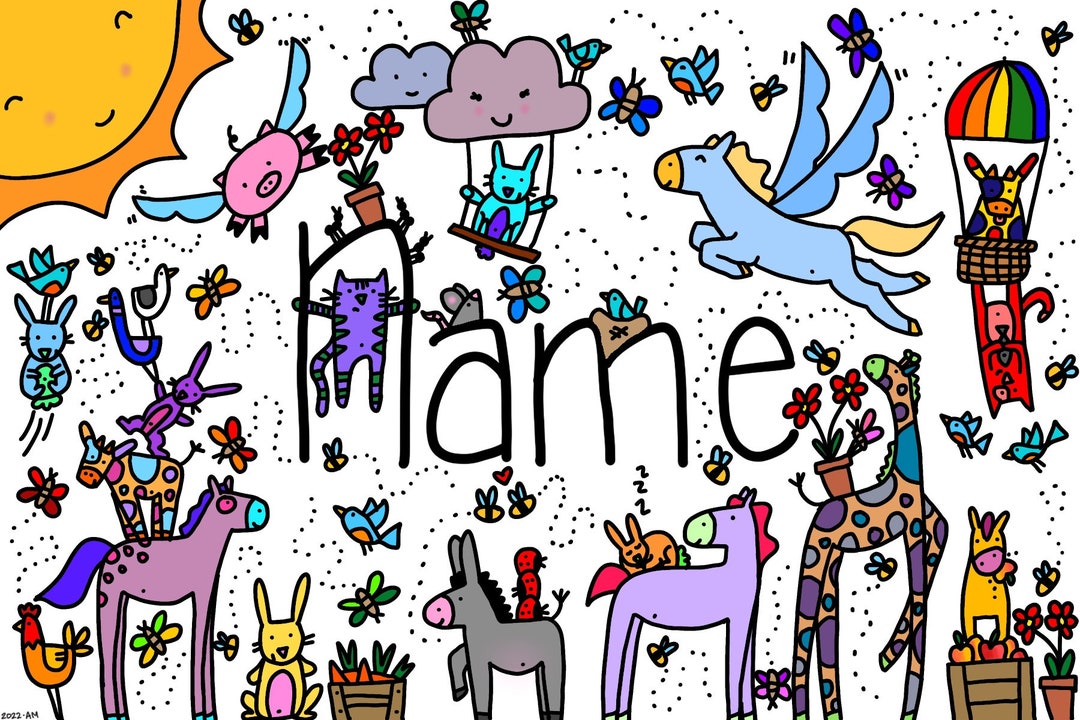 Custom Name Drawing - Etsy