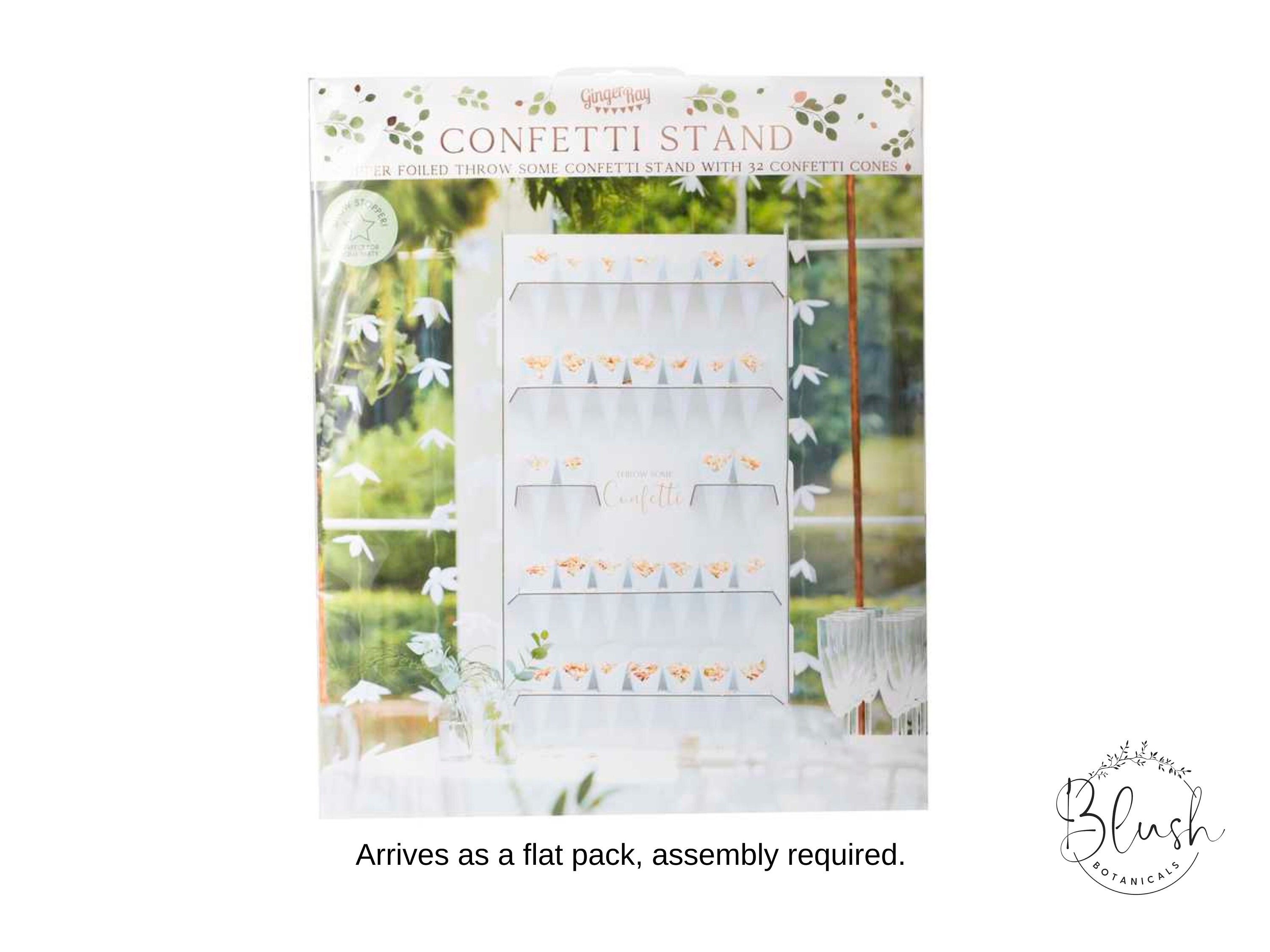 Wedding Confetti Cone Tray, Ginger Ray Wedding Confetti Stand, Confetti ...